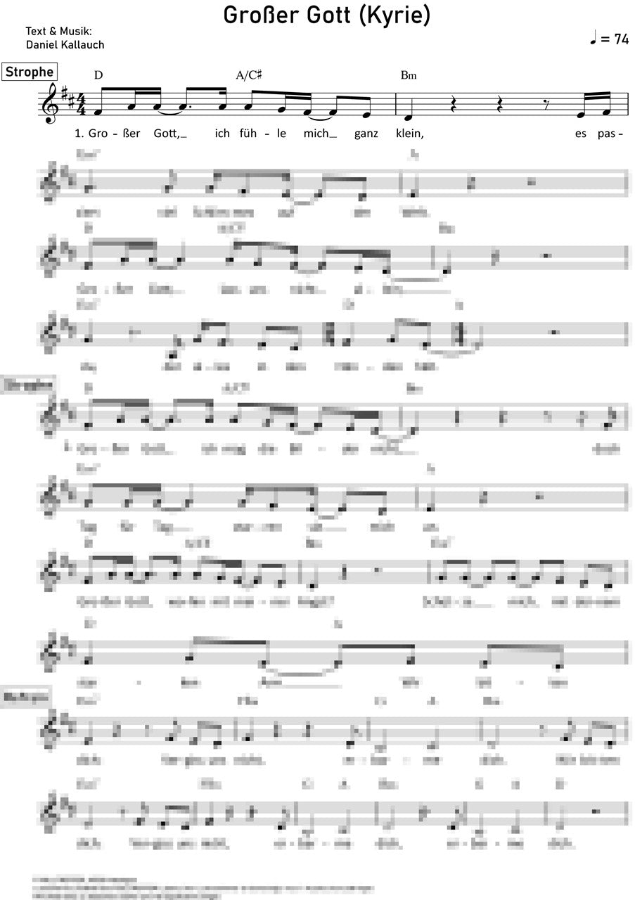 Grosser Gott (Kyrie) - Liedblatt
