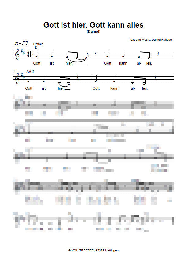 Gott ist hier, Gott kann alles - Liedblatt